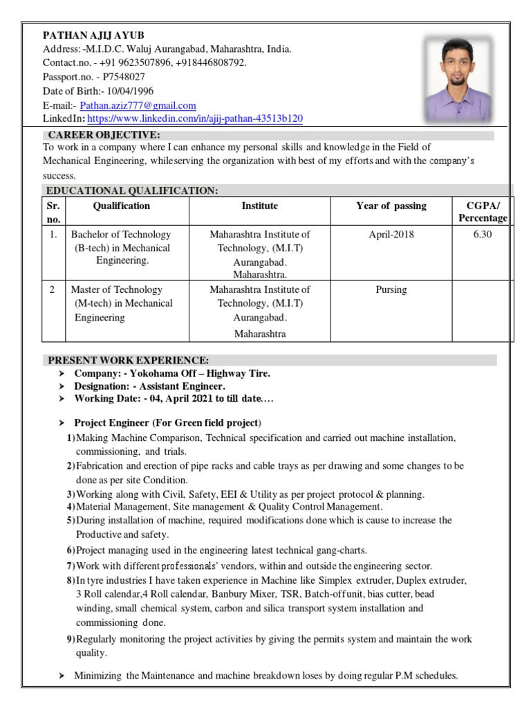 Ayesha Pathan's LinkedIn Profile Summary | PDF | Tire | Engineering