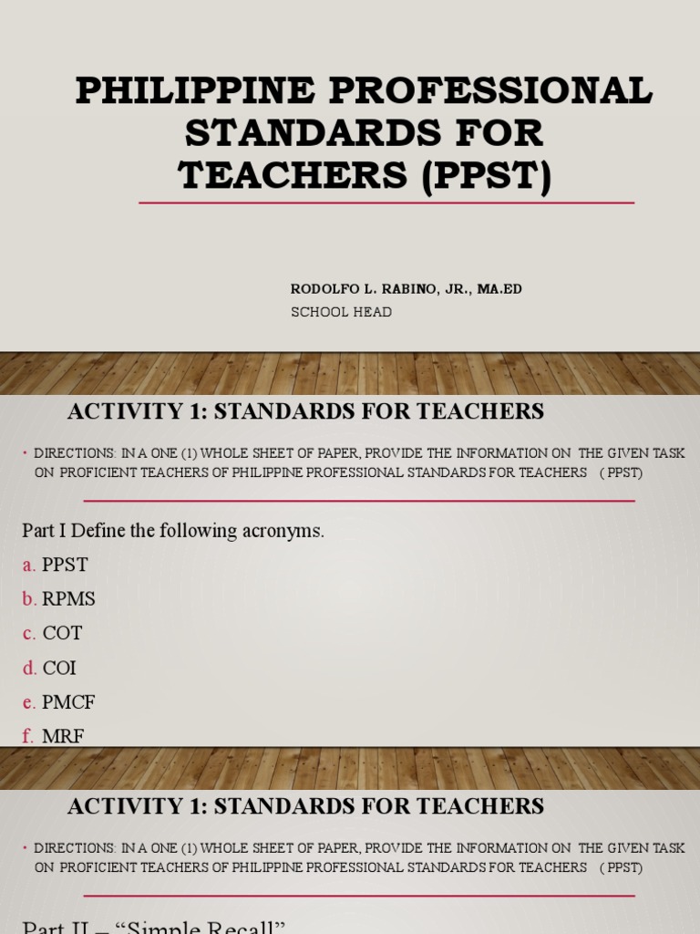 Activity 1 PPST | PDF