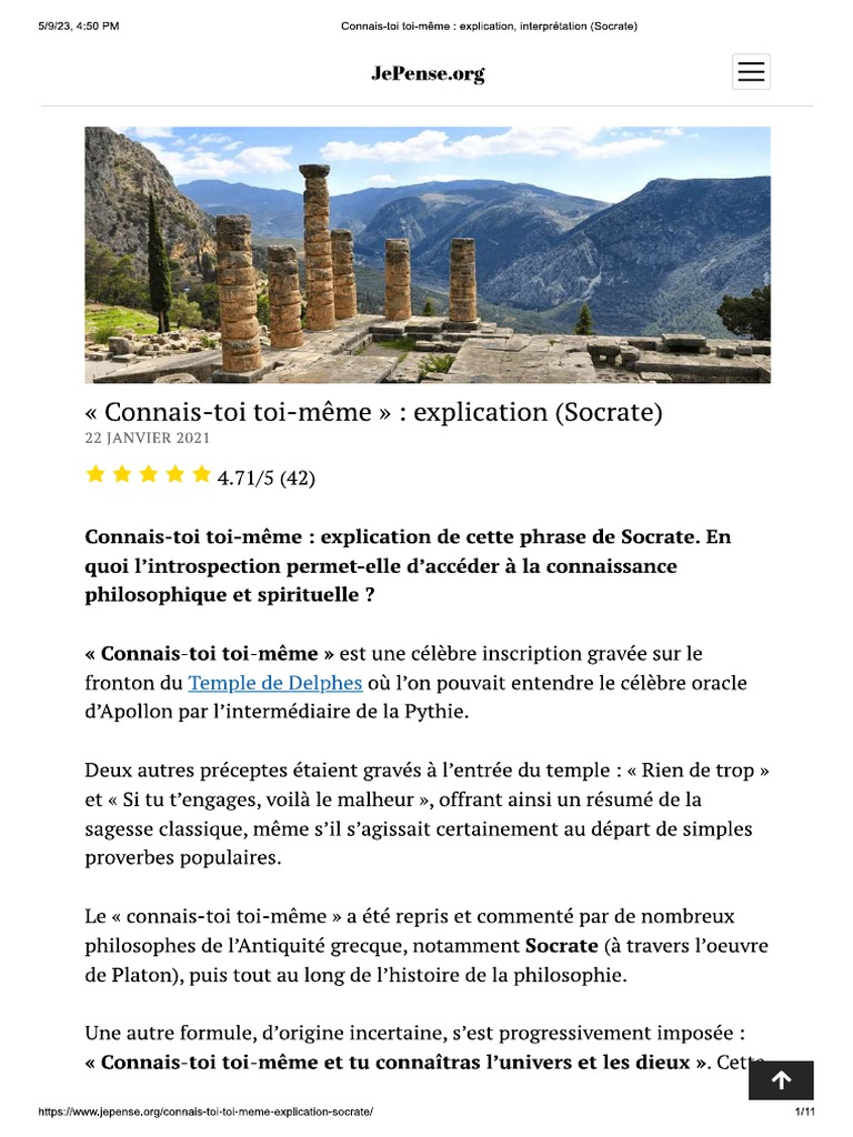 Connais toi. toi meme | PDF