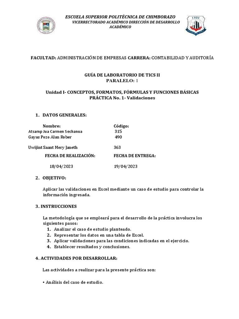 Validacion Datos | PDF | Microsoft Excel | Información