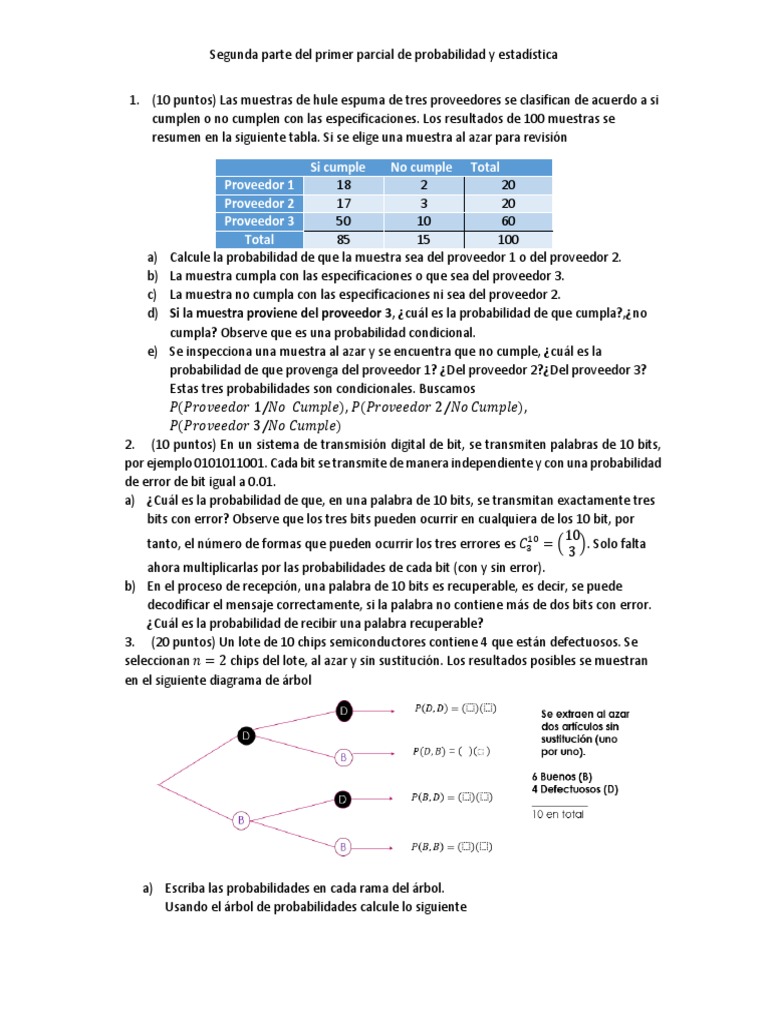 Exa de Probabilidad II | PDF | Probabilidad | Poco