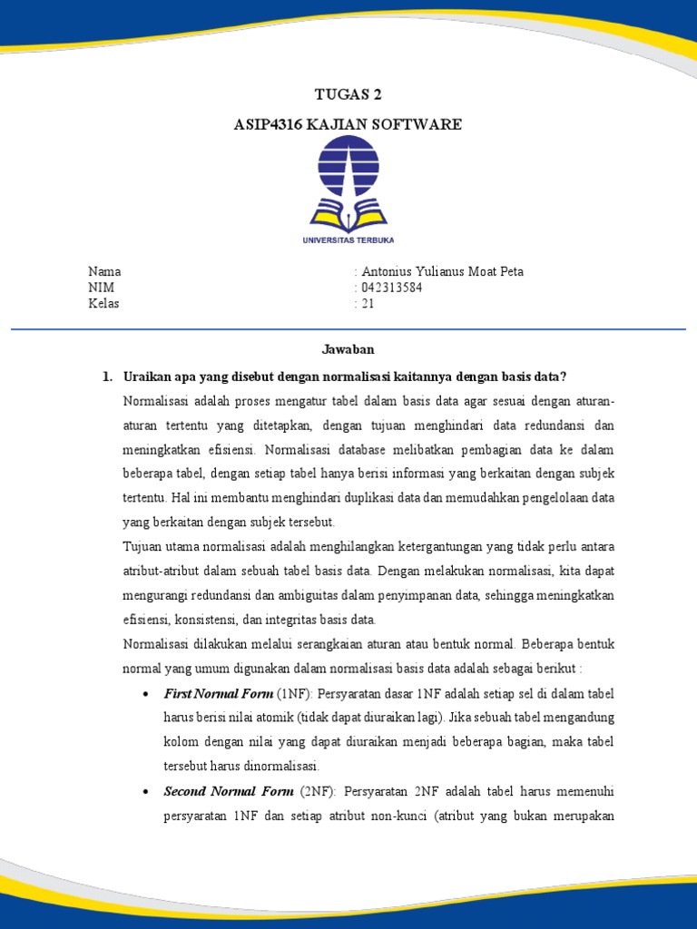 Antonius Y.M.Peta - 042313584 - ASIP4316 - TUGAS 2 | PDF