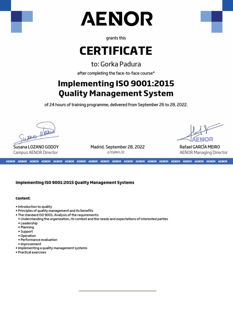ISO9001 ISO 9001_2015 implementation certificate.pdf | PDF