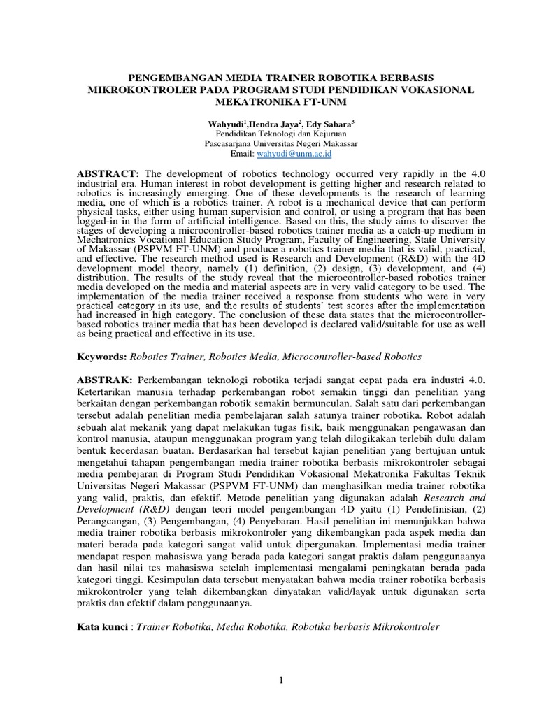 Artikel Pengembangan Media Trainer Robotika Mikrokontroler Pdf Computer Hardware Computer 