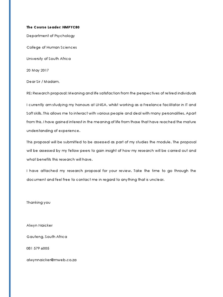 Alwyn Naicker - Research Proposal Assignment 2 PDF | PDF | Methodology ...