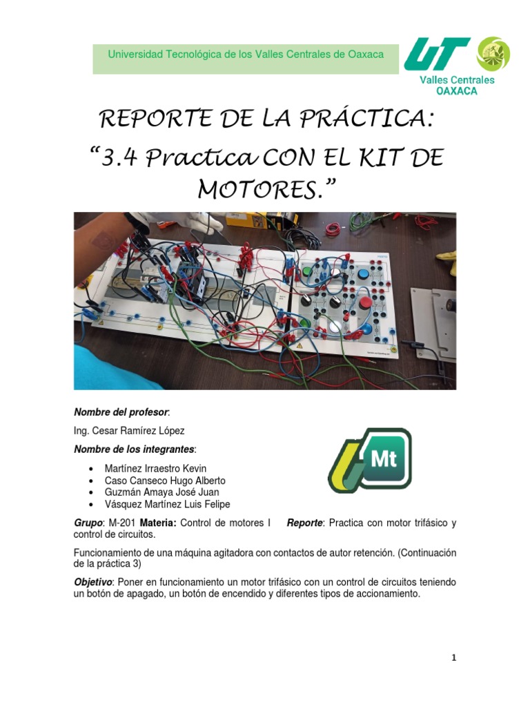 Reporte Practica 3.4 | PDF | Corriente eléctrica | Inductor