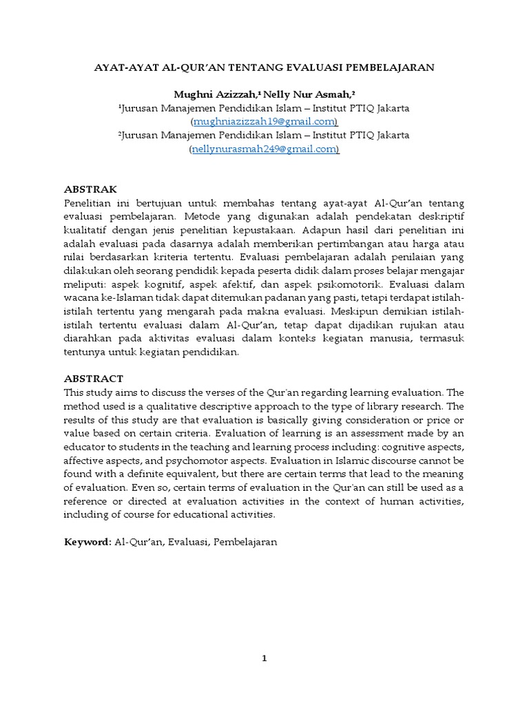 Ayat Al-Qur'an Tentang Evaluasi Pembelajaran | PDF