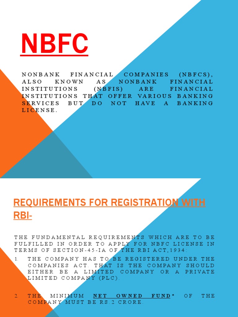 NBFC | PDF | Loans | Non Bank Financial Institution