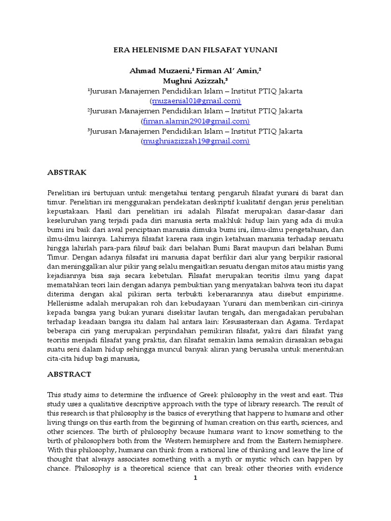 Era Helenisme Dan Filsafat Yunani | PDF