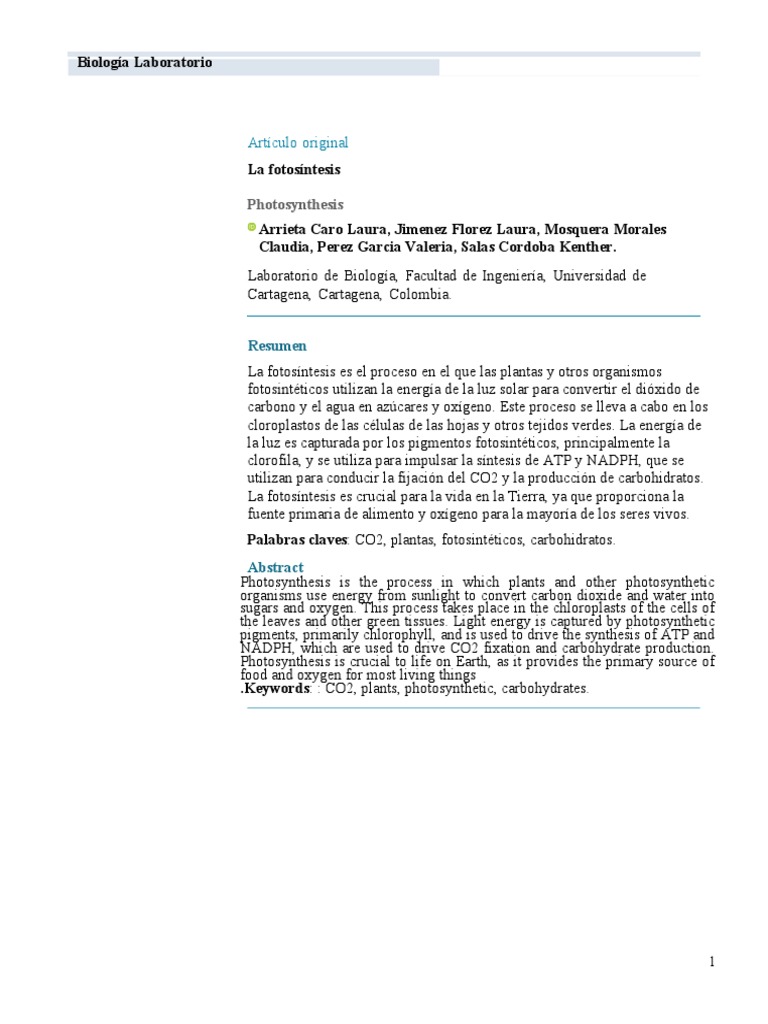 Componentes Del Protoplasma Informe | PDF | Fotosíntesis | Trifosfato ...