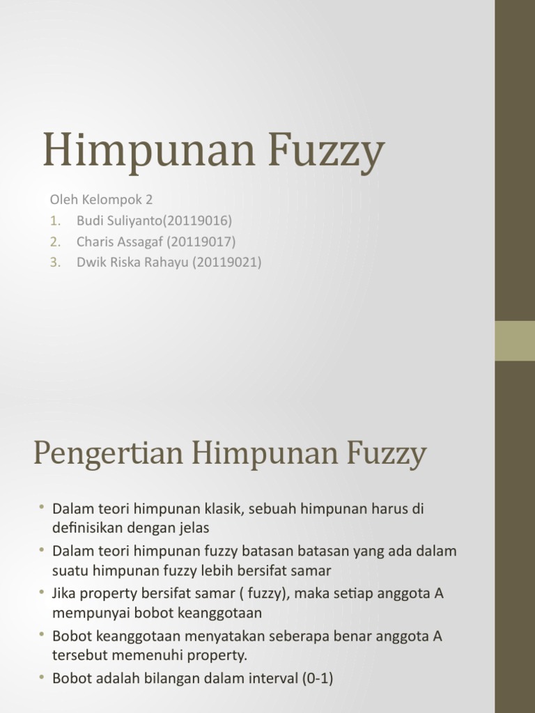 Himpunan Fuzzy | PDF