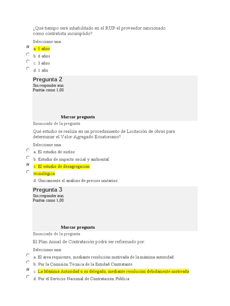 Preguntas Examen | PDF | Presupuesto | Subasta