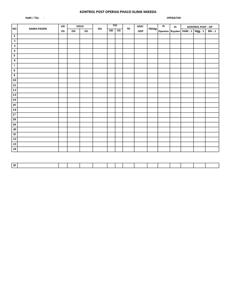 Form Post Op | PDF