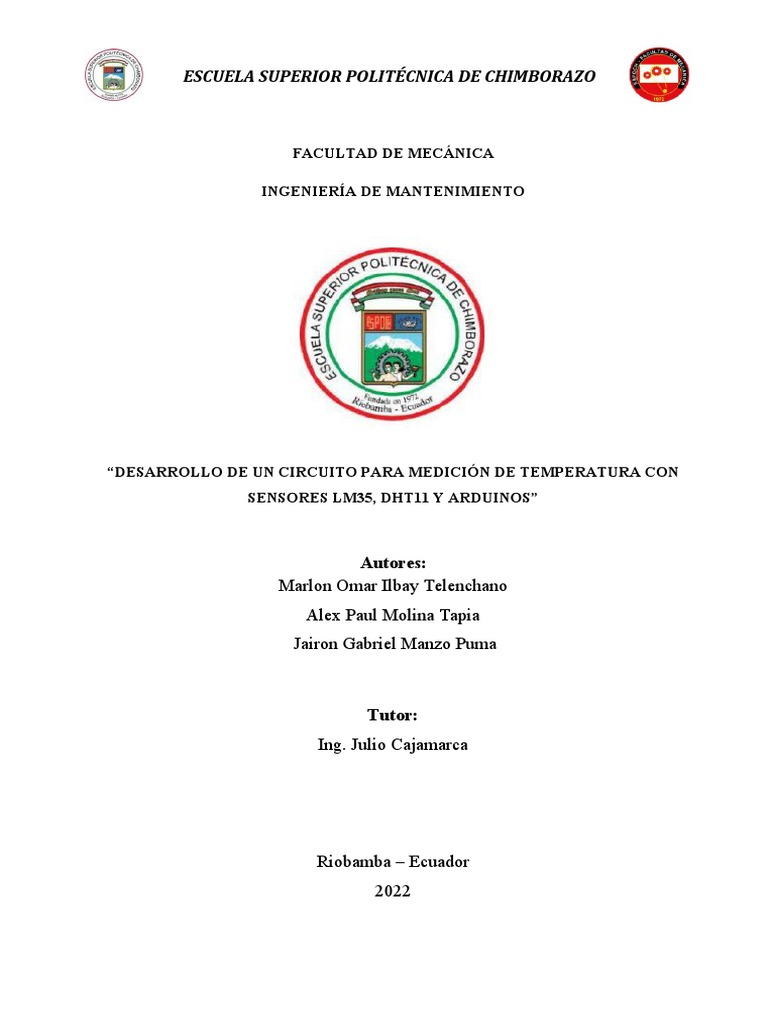 Laboratorio Ilbay - Molina - Manzo | PDF | Arduino | Sensor