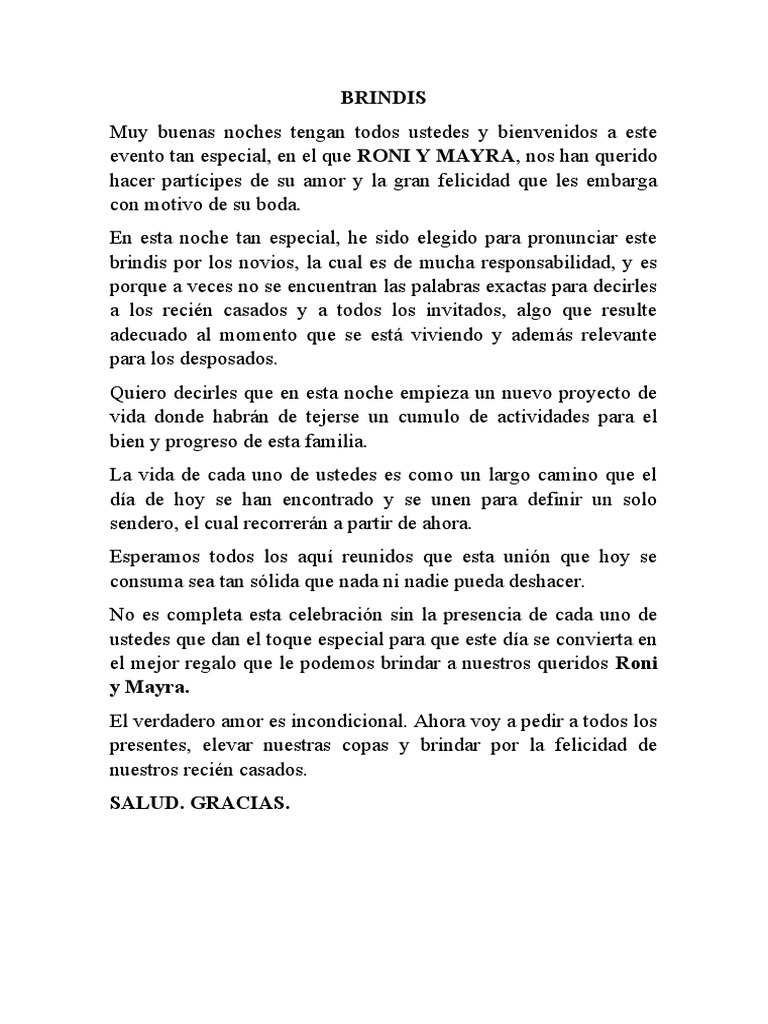 Brindis Boda | PDF