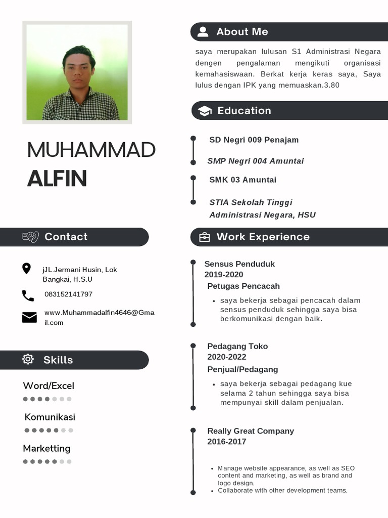 Lulusan Administrasi Negara dengan Pengalaman Marketing dan Komunikasi | PDF