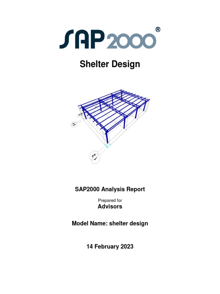 Shelter Design: SAP2000 Analysis Report | PDF