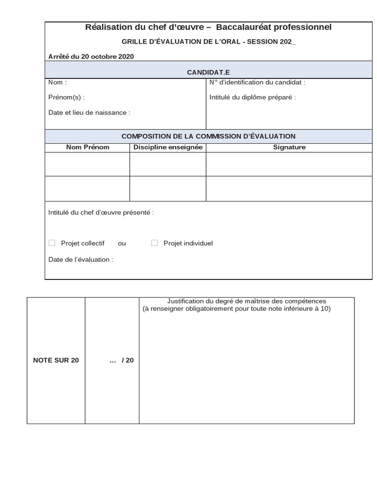 BCP - CDO - Grille Evaluation PDF | PDF