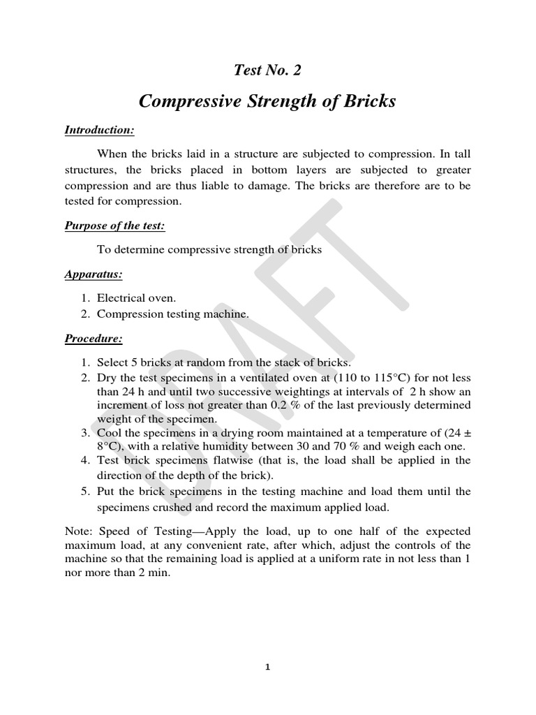 2-Compressive Strength of Bricks | PDF | Brick | Materials