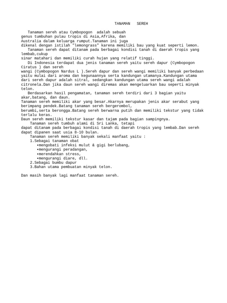 TANAMAN SEREH-WPS Office | PDF