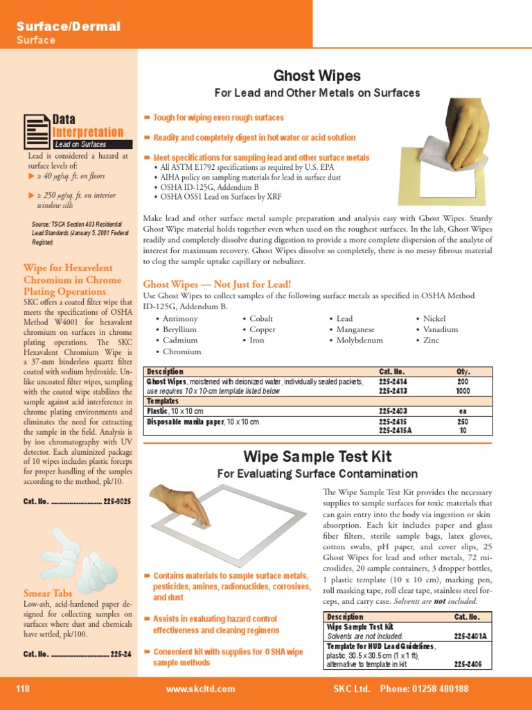118-119 Ghost Wipes - Surface Sampling Kits | PDF