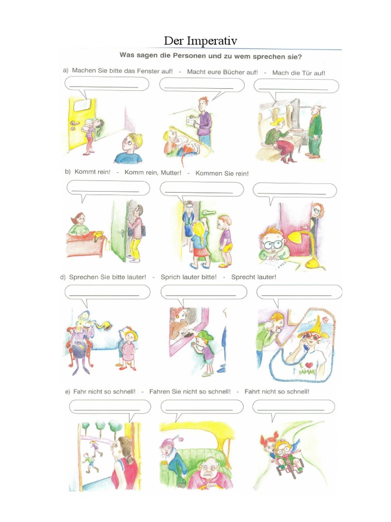 Der Imperativ - Theorie Und Übungen | PDF