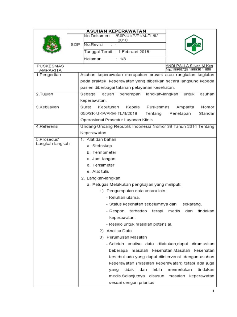 Sop Asuhan Keperawatan | PDF | Pengembangan Diri | Kesehatan Holistik