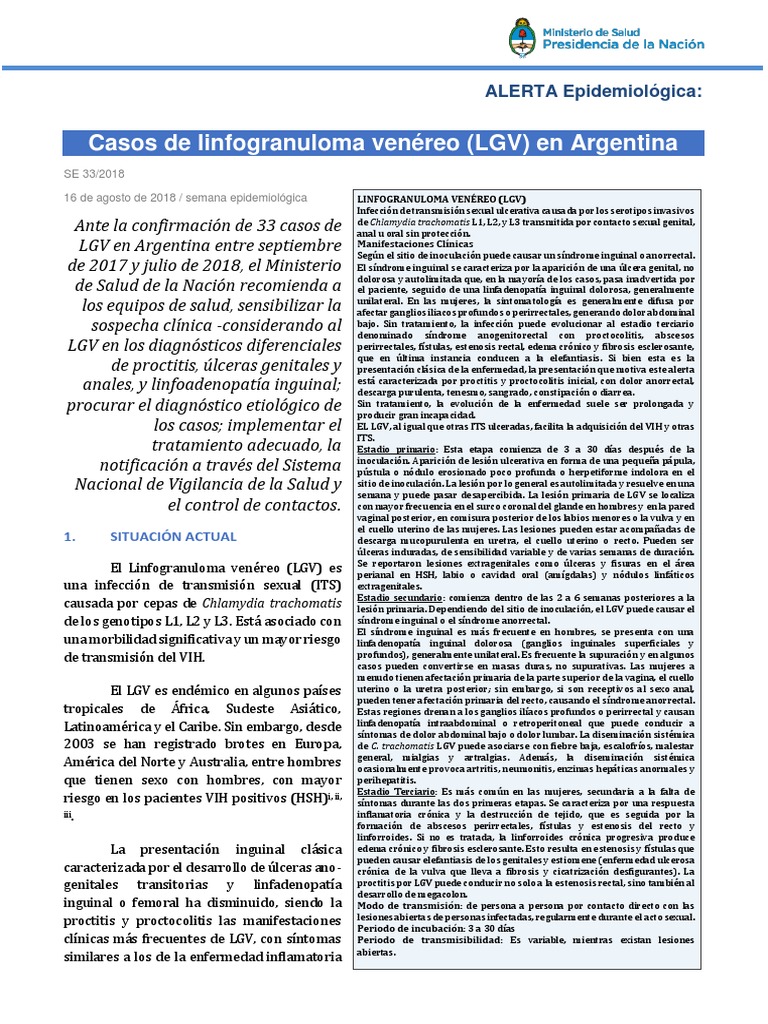 Alerta Linfogranuloma Venereo Se332018 | PDF | Infección transmitida ...