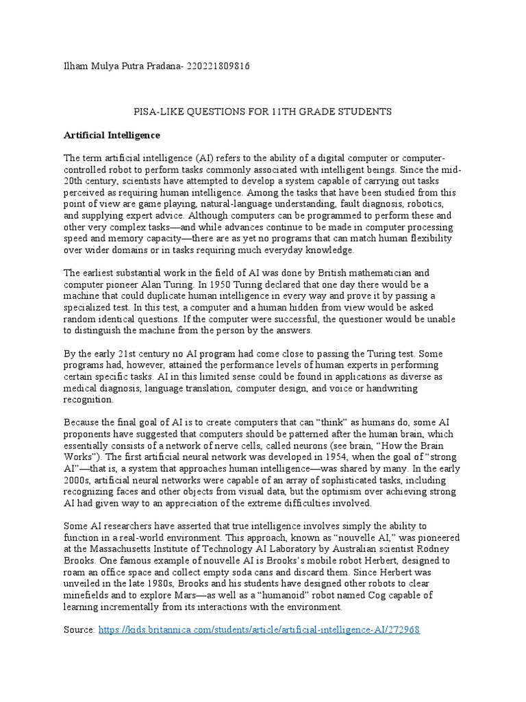 PISA Questions - Ilham Mulya Putra Pradana | PDF