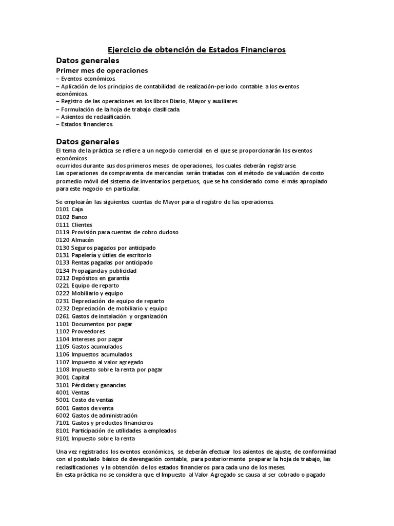 Ejercicio de Elaboración de EEFF | PDF | Contabilidad | Bancos