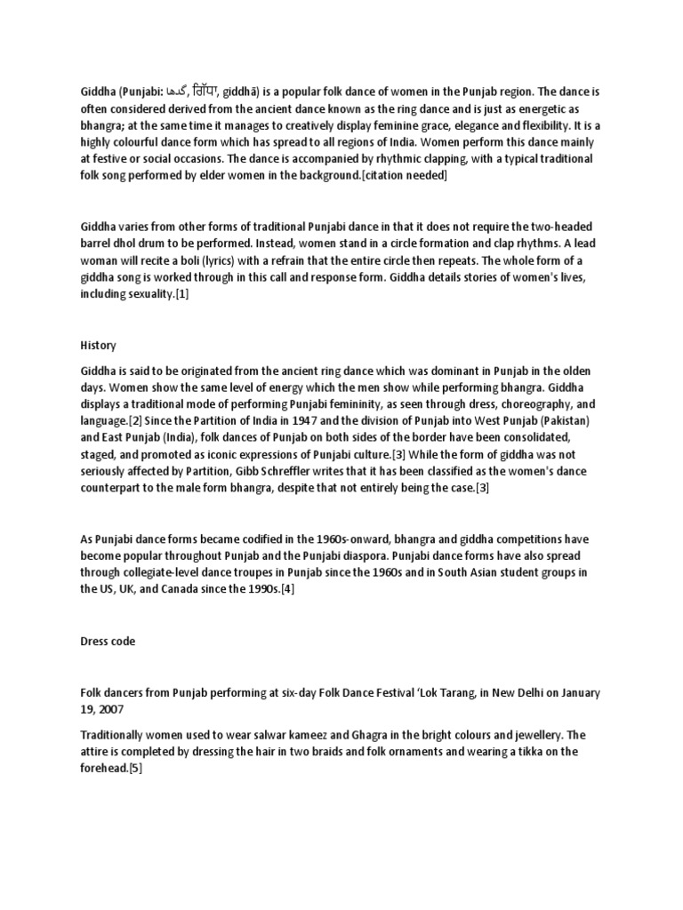 Gidda Dance | PDF | Folk Music | Punjab