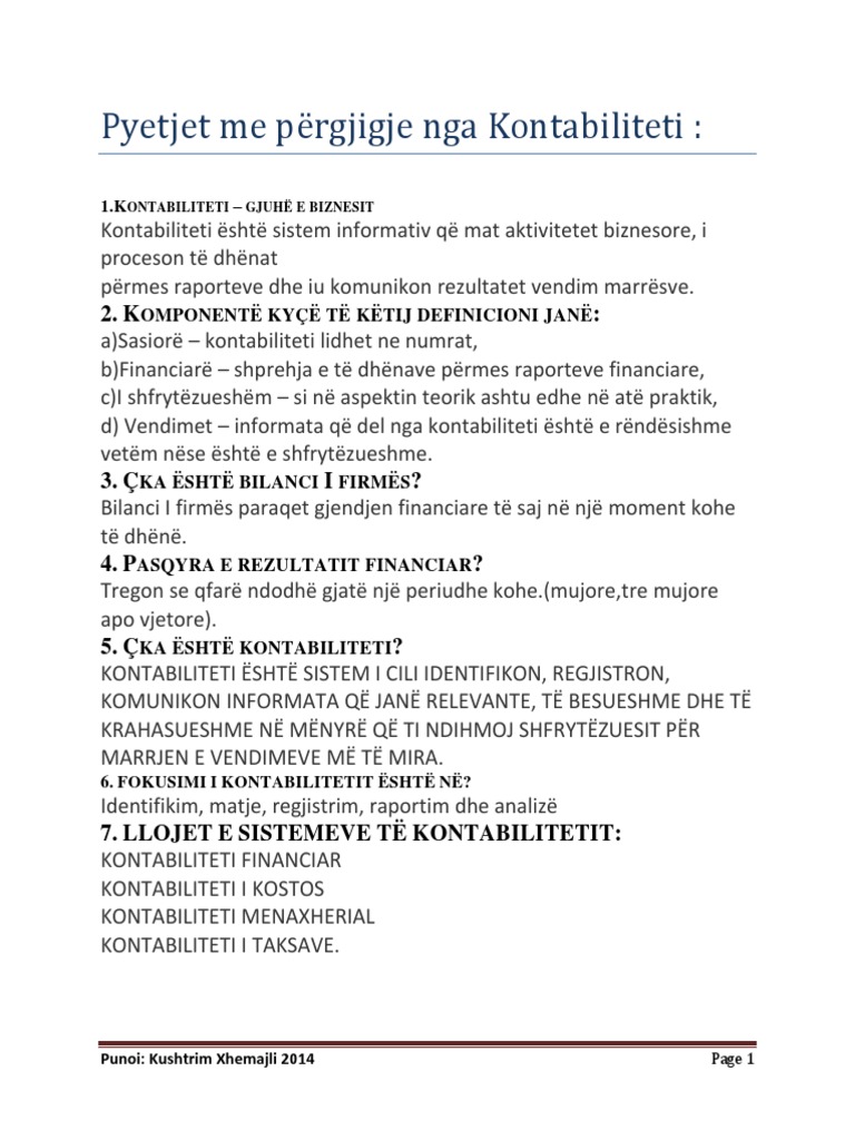 Dokumen - Tips - Pyetjet Me Pergjigje Nga Kontabiliteti PDF | PDF