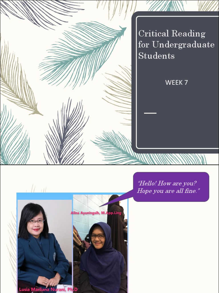 Week 7-TPB Critical Reading | PDF | Plagiarism