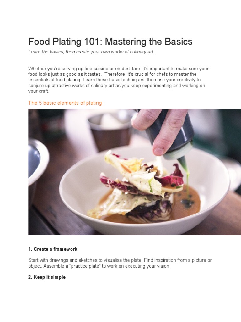 Food Plating 101 | PDF | Foods | Cuisine