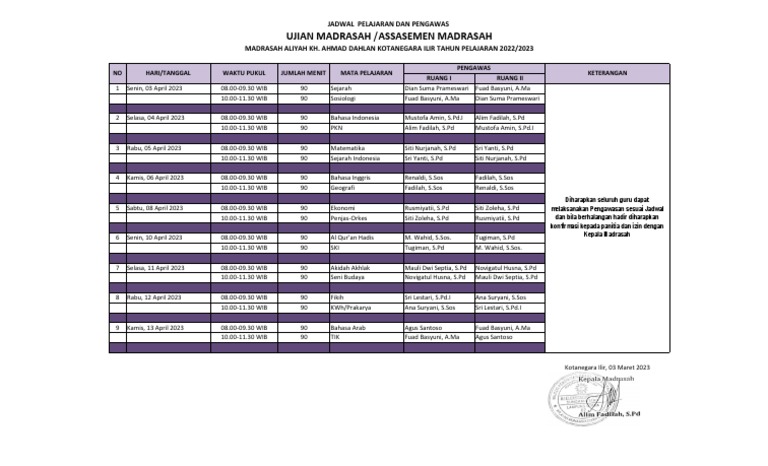 Jadwal UM-AM 2023 PDF | PDF