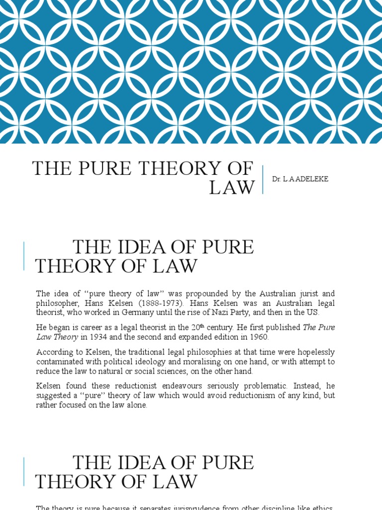 Understanding Kelsen's Pure Theory of Law | PDF | Jurisprudence ...