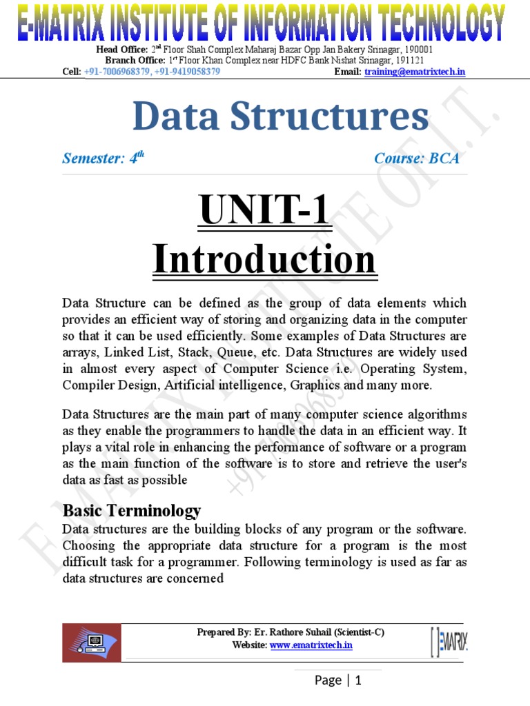 Data Structures Part1 PDF | PDF | Pointer (Computer Programming) | Time Complexity