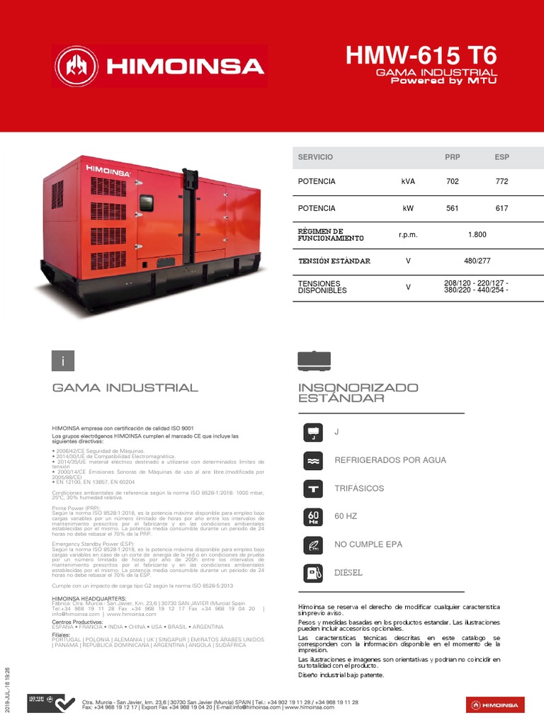 Hmw-615-T6-Es (3) MECC | PDF | Energia electrica | Cantidades fisicas