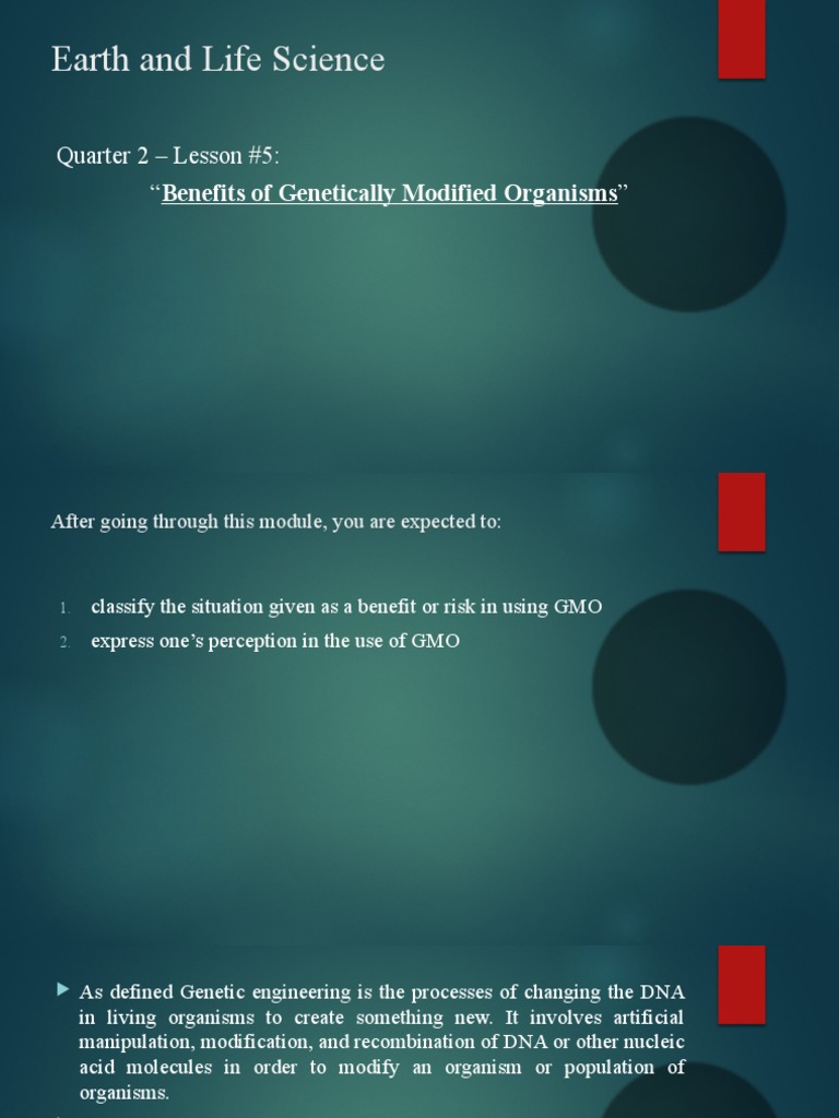 Earth and Life Science Q2-M5 | PDF | Genetically Modified Organism ...
