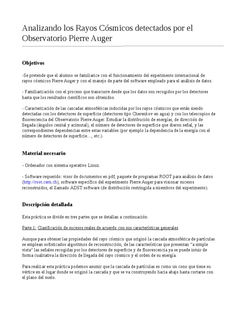 Analizando Los Rayos Cósmicos Detectados Por El Observatorio Pierre ...