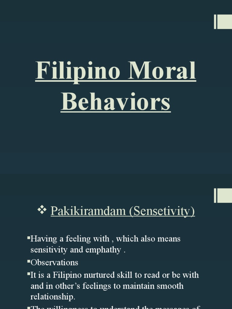 Filipino Moral Behaviors Report | PDF | Social Institutions ...