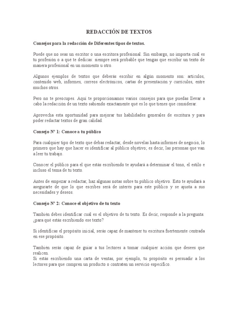 Redactar Un Texto-1 | PDF | Verbo | Información