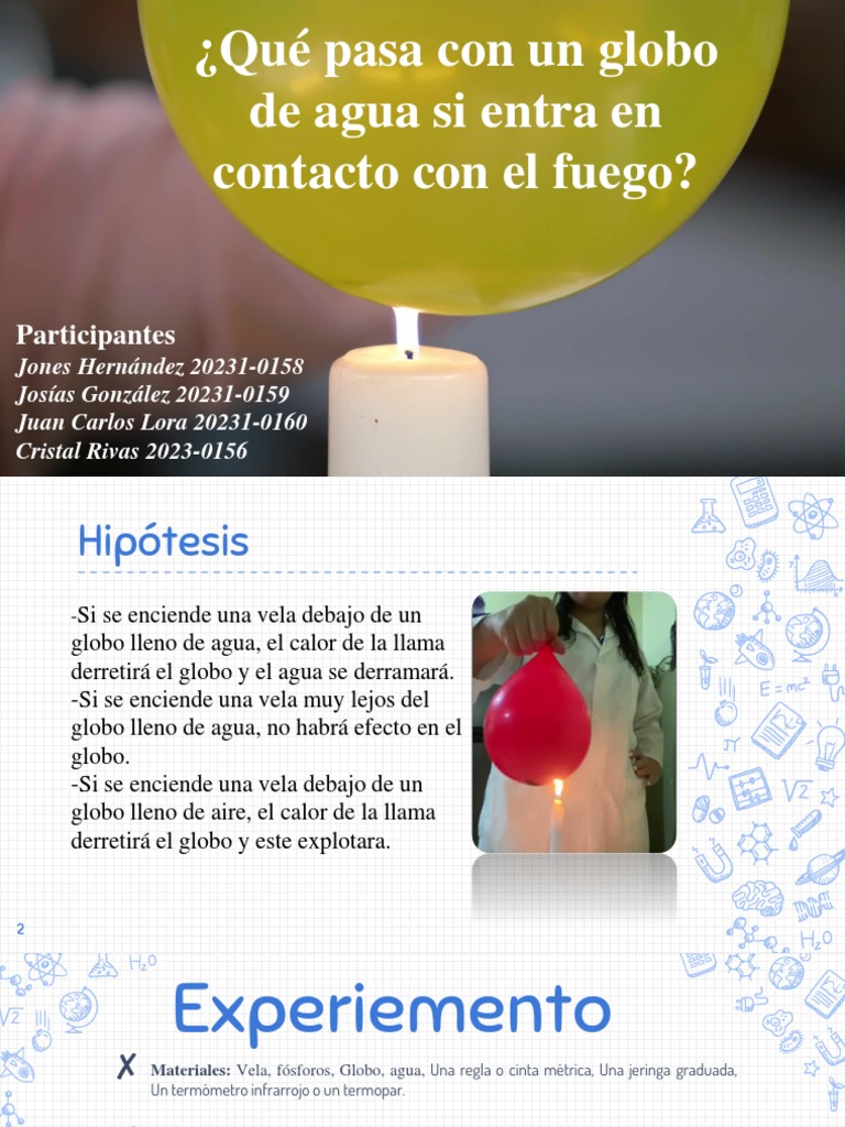 Experimento Globo y Vela | PDF | Agua | Vela