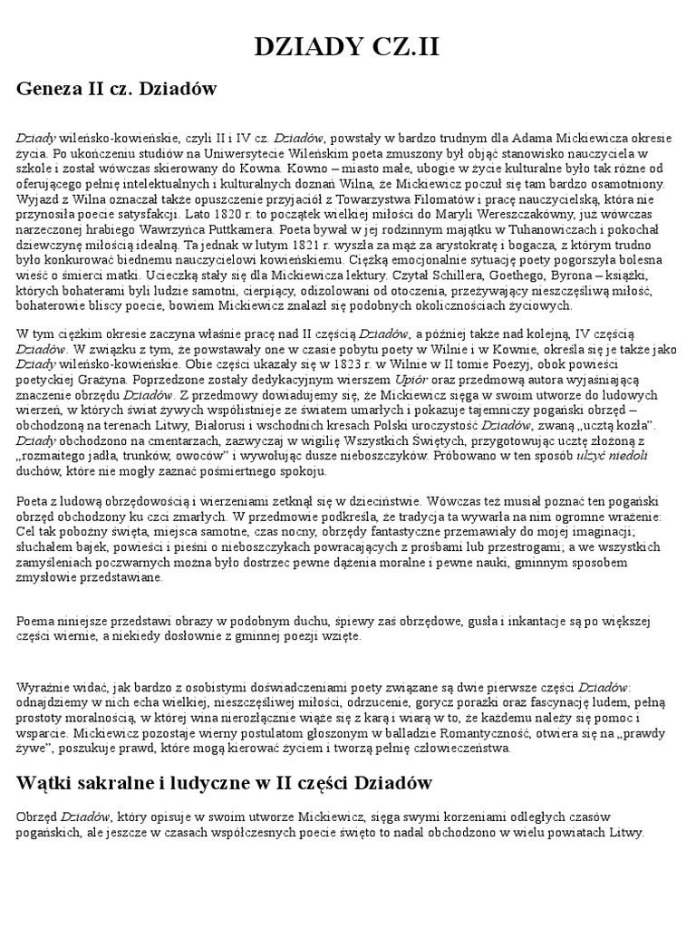 Dziady CZ - Ii PDF | PDF