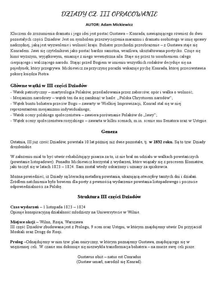 Dziady CZ Iii + PDF | PDF