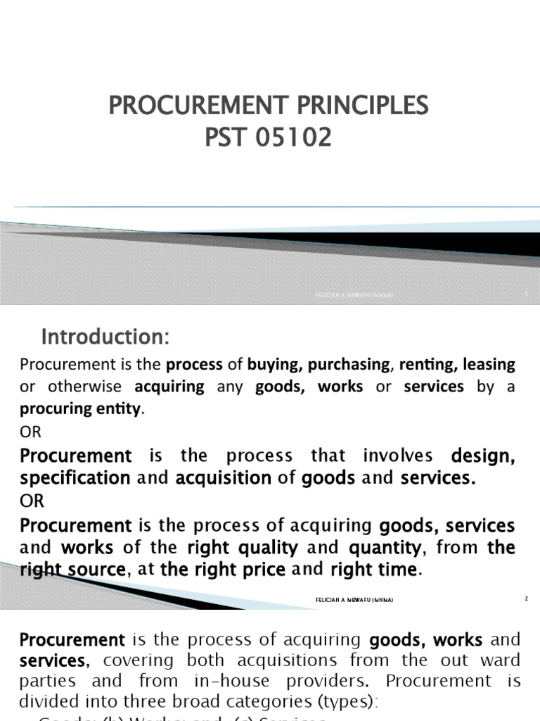 Procurement Principles Guide | PDF | Procurement | Auction