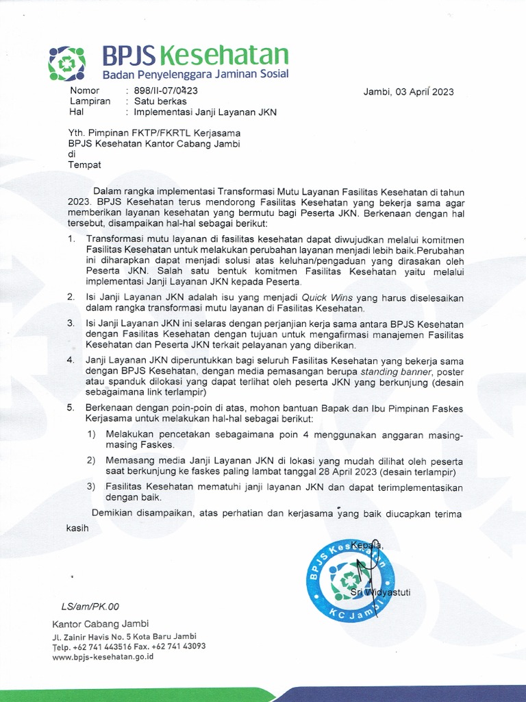 Janji Layanan JKN | PDF