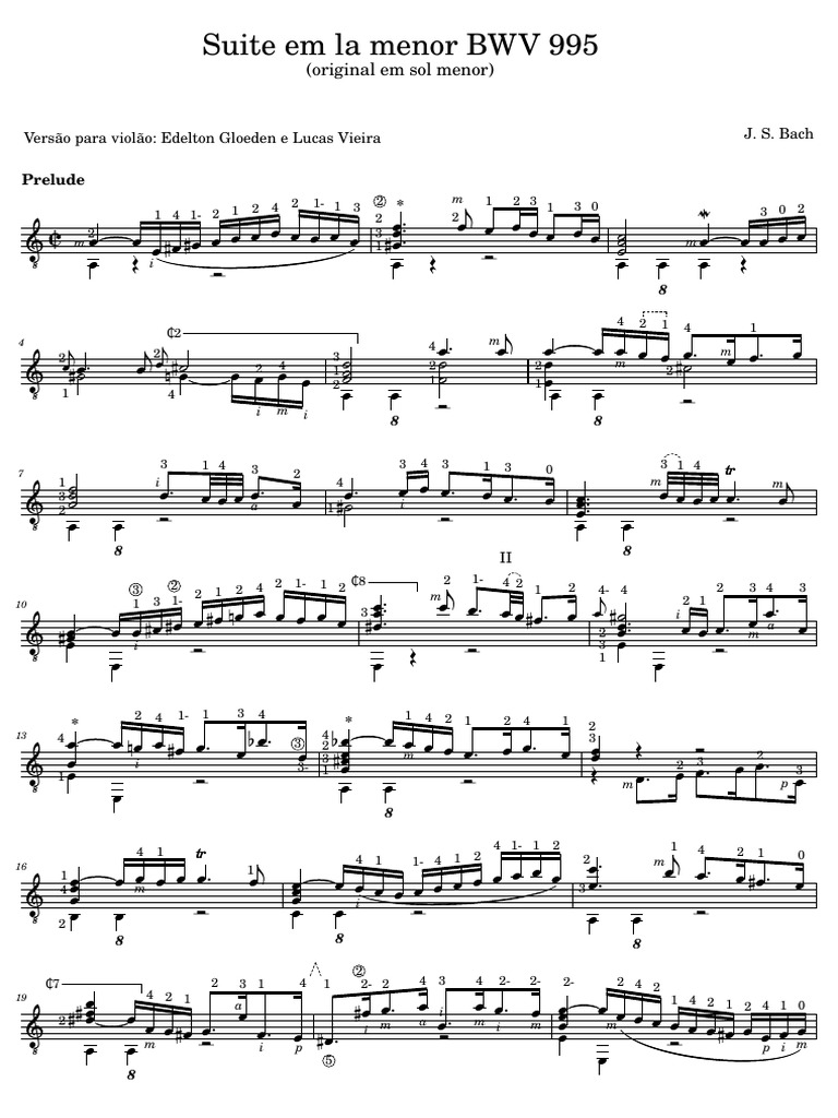 BWV 995 Correção 4 PDF | PDF | Musical Compositions | Johann Sebastian Bach