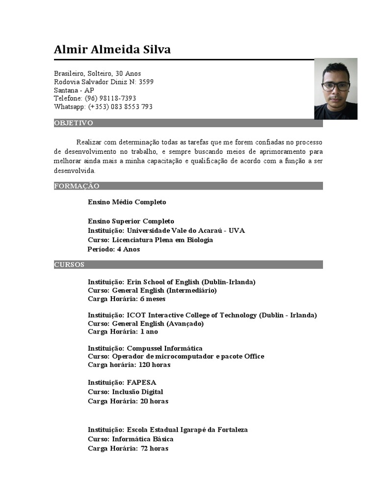 CV Atualizado | PDF | Desenvolvimento profissional