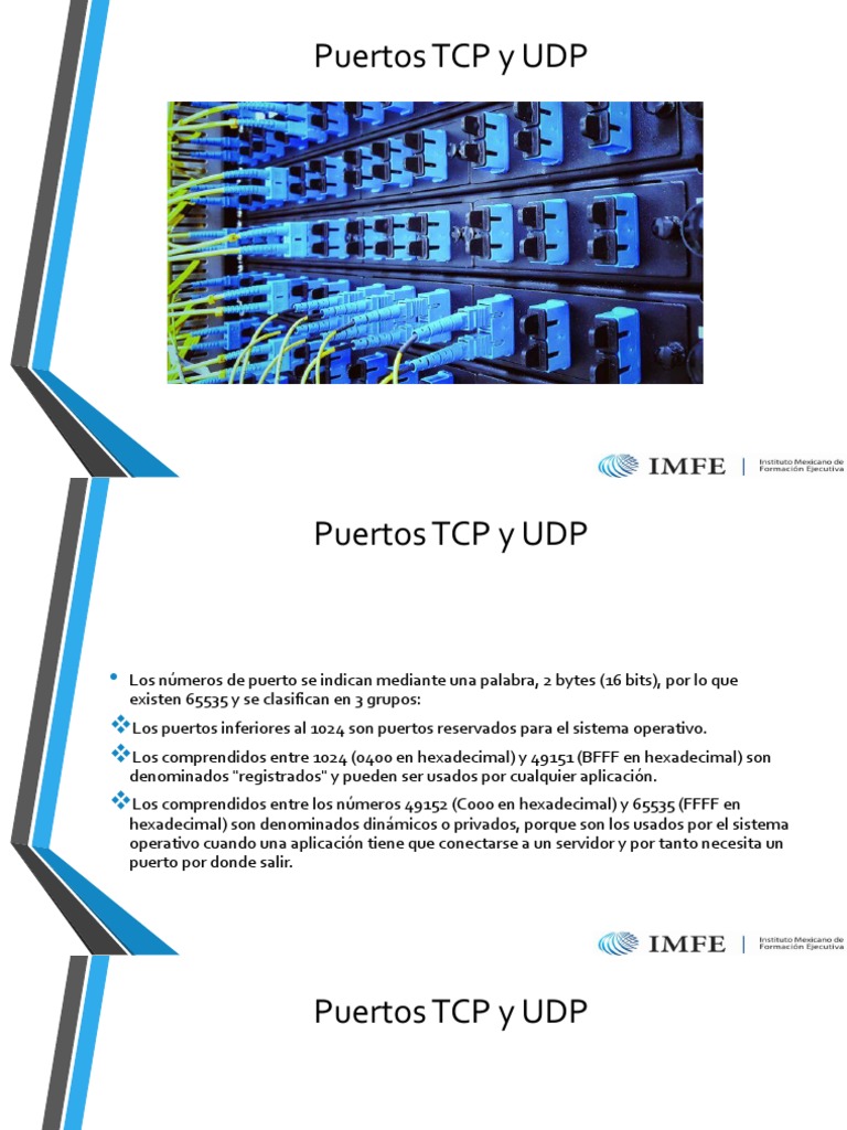 4.-Puertos TCP y UDP | PDF | Protocolo de Control de Transmisión | Protocolos de internet